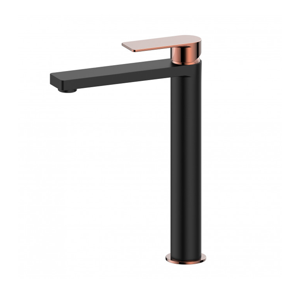 Copen Nook baterija za lavabo visoka mat crna / rose gold C-01-101MB/RG