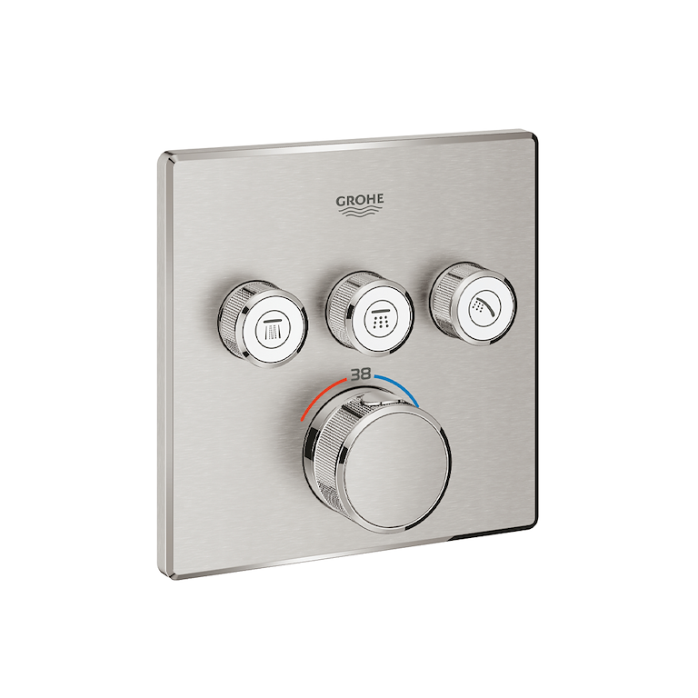Grohe Grohtherm Smartcontrol termostat za skrivenu ugradnju sa tri izlaza supersteel 29126DC0