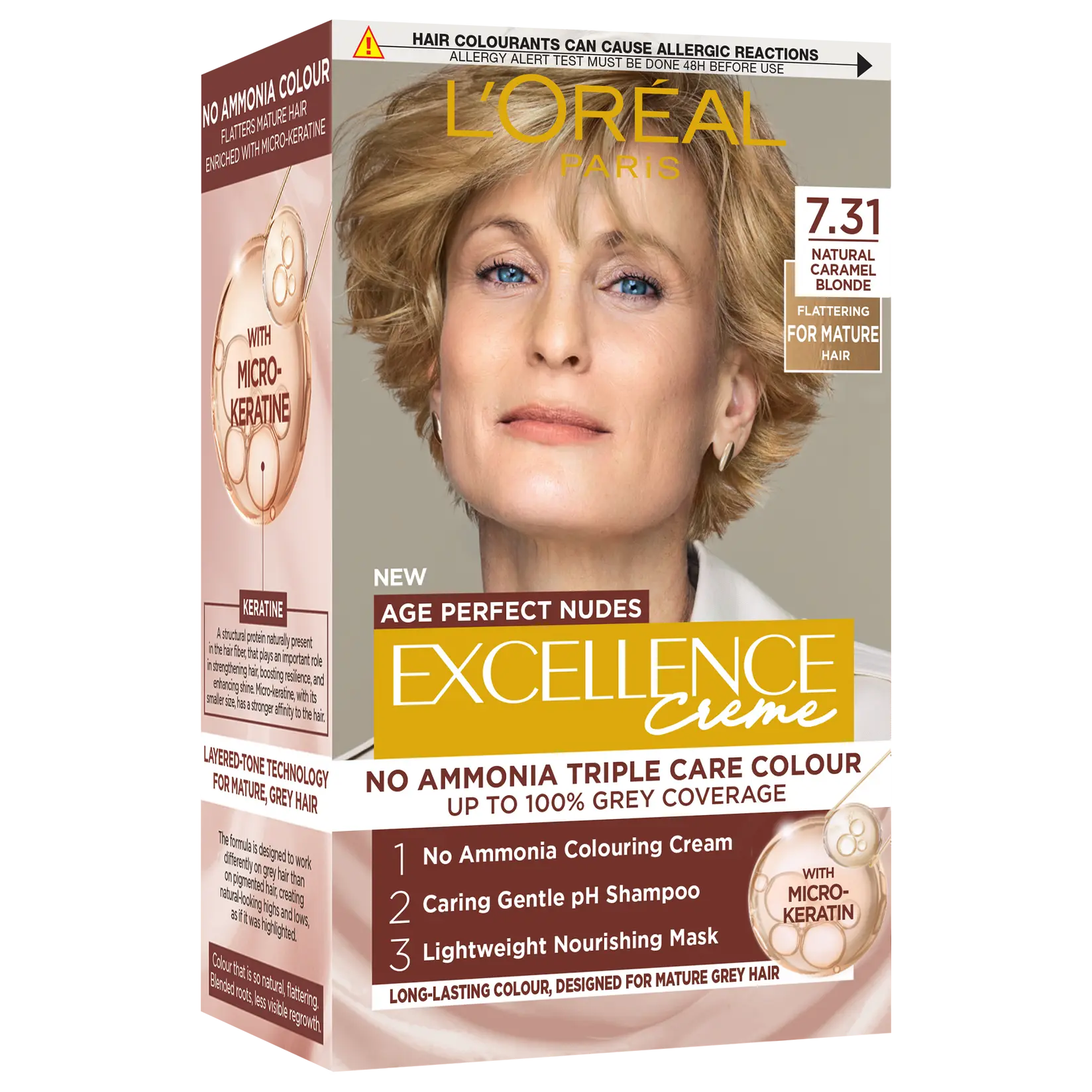 L'Oreal Farba za kosu Excellence age prefect nudes, 7.31 ash brown