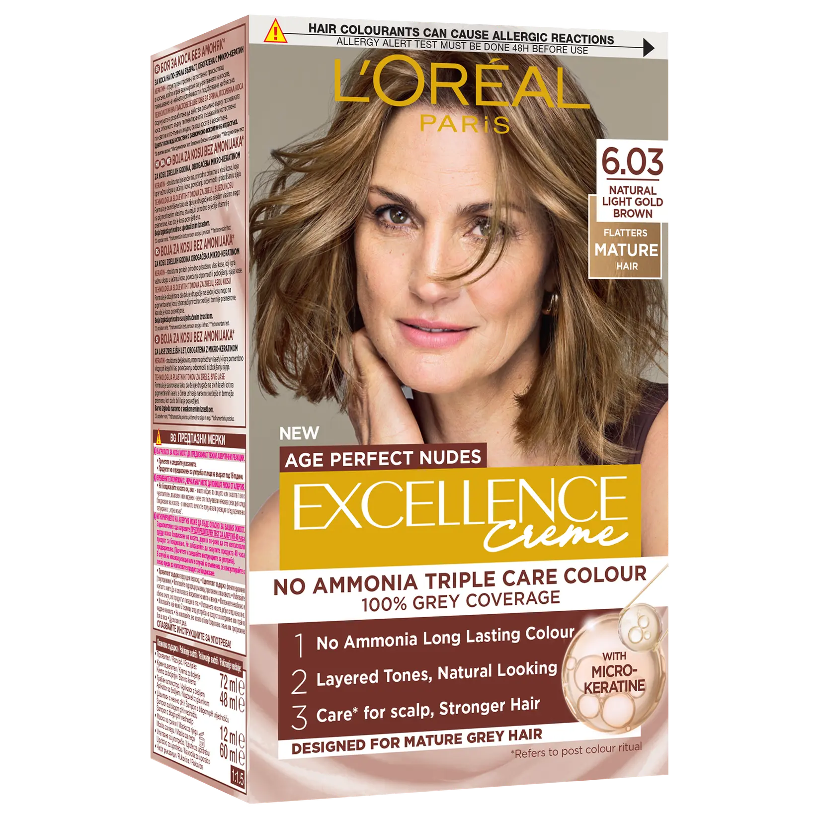 L'Oreal Farba za kosu Excellence age prefect nudes, 6.03 ash brown