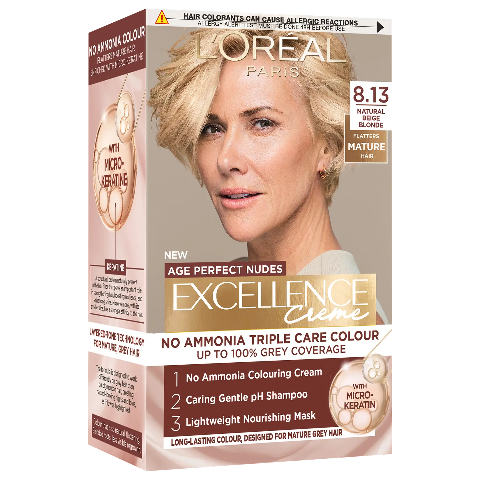 L'Oreal Farba za kosu Excellence age prefect nudes, 8.13 beige blond