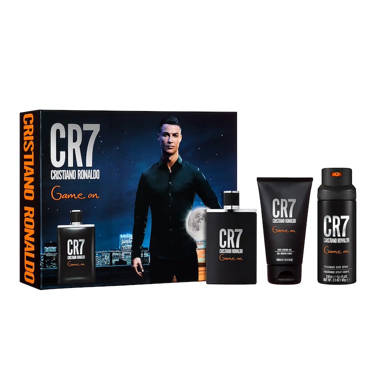 CR7 Muški parfemski set Game on, EDT 100ml + Gel za tuširanje 150ml + Dezodorans 150ml