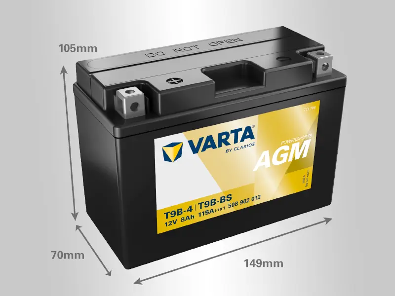 Varta Akumulator Powersports AGM YT9B-BS, 12V, 8Ah, L+