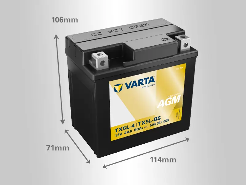 Varta Akumulator Powersports AGM YTX5L-BS, 12V, 4Ah, D+