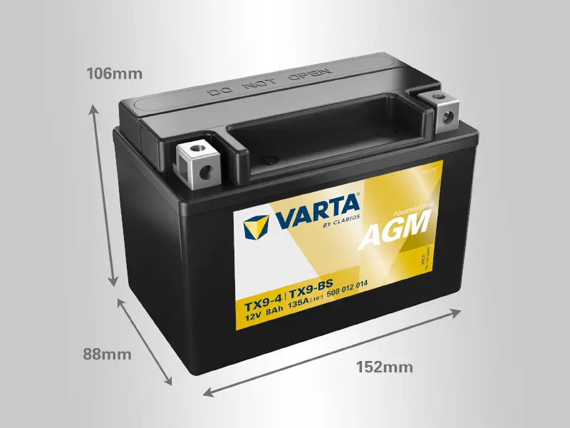 Varta Akumulator Powersports AGM YTX9-BS, 12V, 8Ah, L+