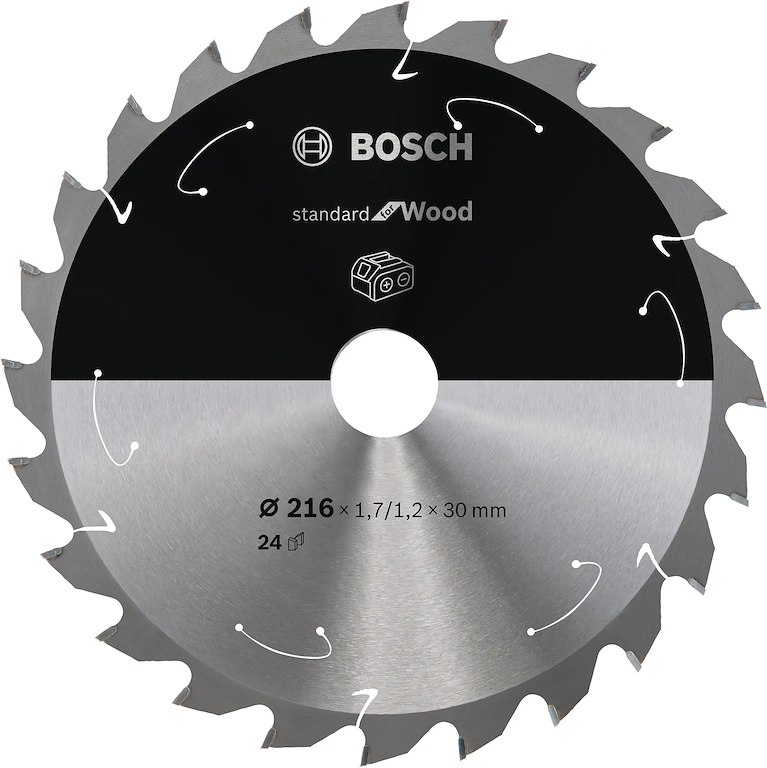 Bosch Standard for Wood list kružne testere za akumulatorske testere 216x1.7/1.2x30 T24 2608837721, 216x1.7/1.2x30 T24