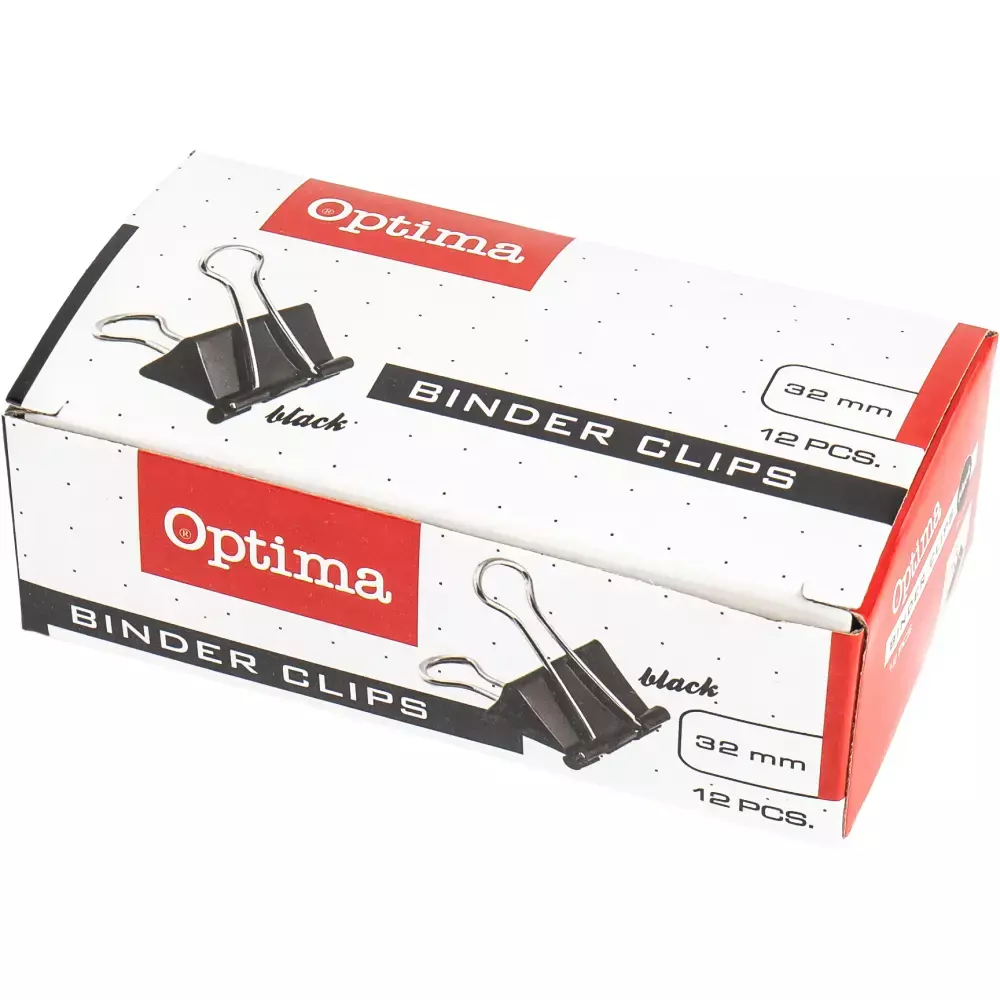 OPTIMA ŠTIPALJKA ZA PAPIR 32MM CRNA,1/12