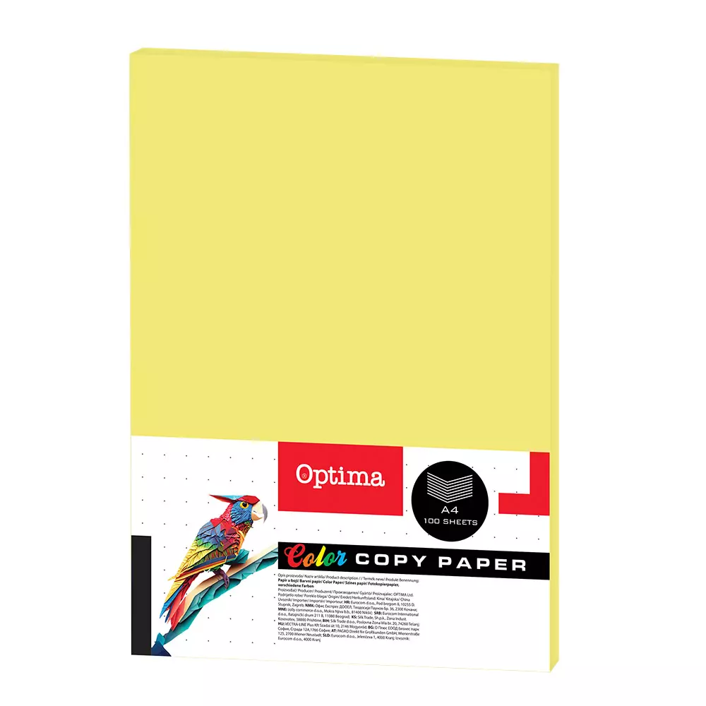 OPTIMA FTK PAPIR FLUO ŽUTA 100/1 75g A4