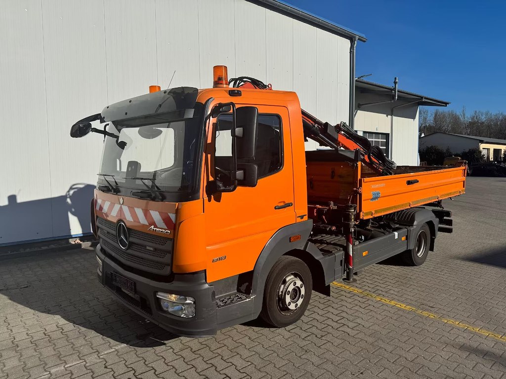 Mercedes-Benz Atego 818 K 3 Way Meiller Tipper + Crane Atlas 65.2-A2 kiper