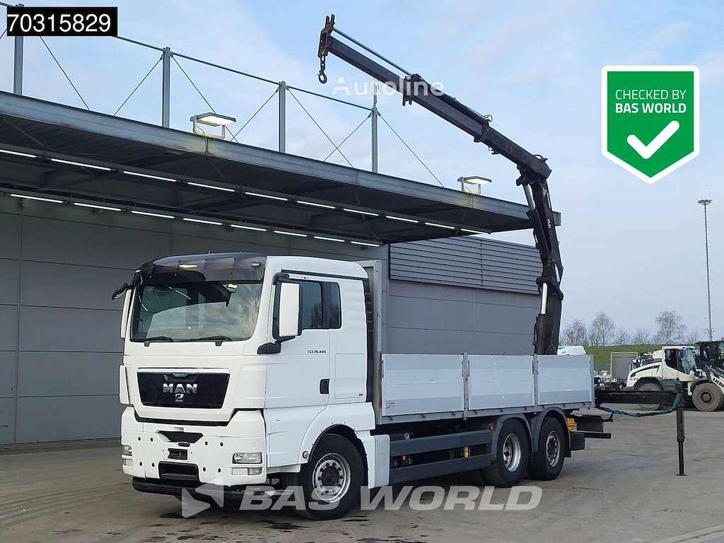 MAN TGX 26.440 6X2 Terex Atlas 125.2-A2 Kran Crane Lift+steering axl kamion s ravnom platformom