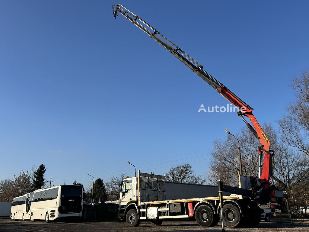 IVECO X-Way 360 / 6X4 / PALFINGER PK.22002EH + REMOTE/ ROTATOR / 2018 kamion s ravnom platformom