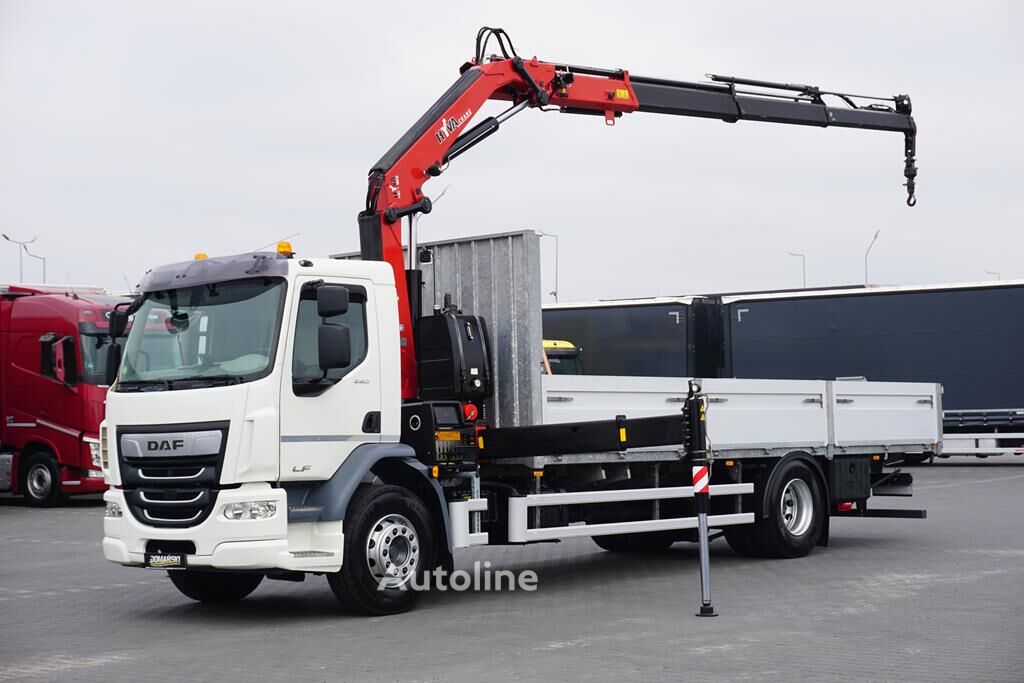 DAF LF / 260 / ACC / SKRZYNIOWY + HDS / HYVA HC-183 / PILOT / ROTATO kamion s ravnom platformom