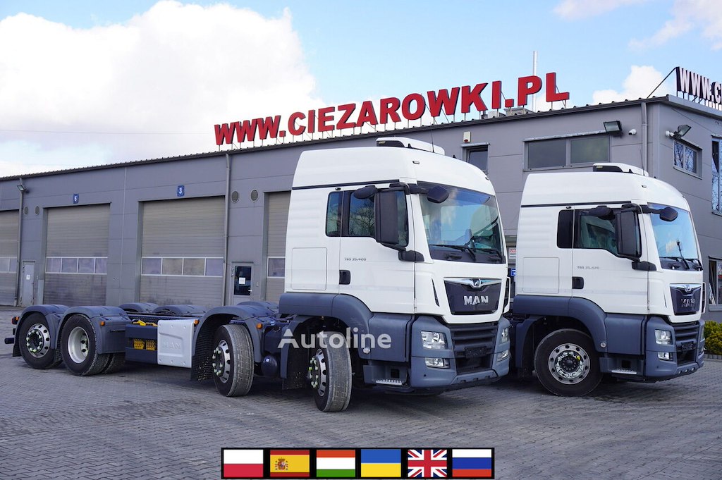MAN TGS 35.420 8×2 / Chassis 6.4 m / 3 steered axles / ADR AT / 3 un kamion šasija