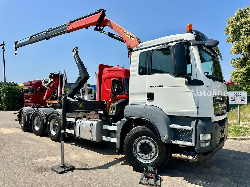 MAN TGS 35.400 8x4 TRIDEM HOOKLIFT T22 + CRANE PALFINGER PK 18001 EH kamion rol kiper