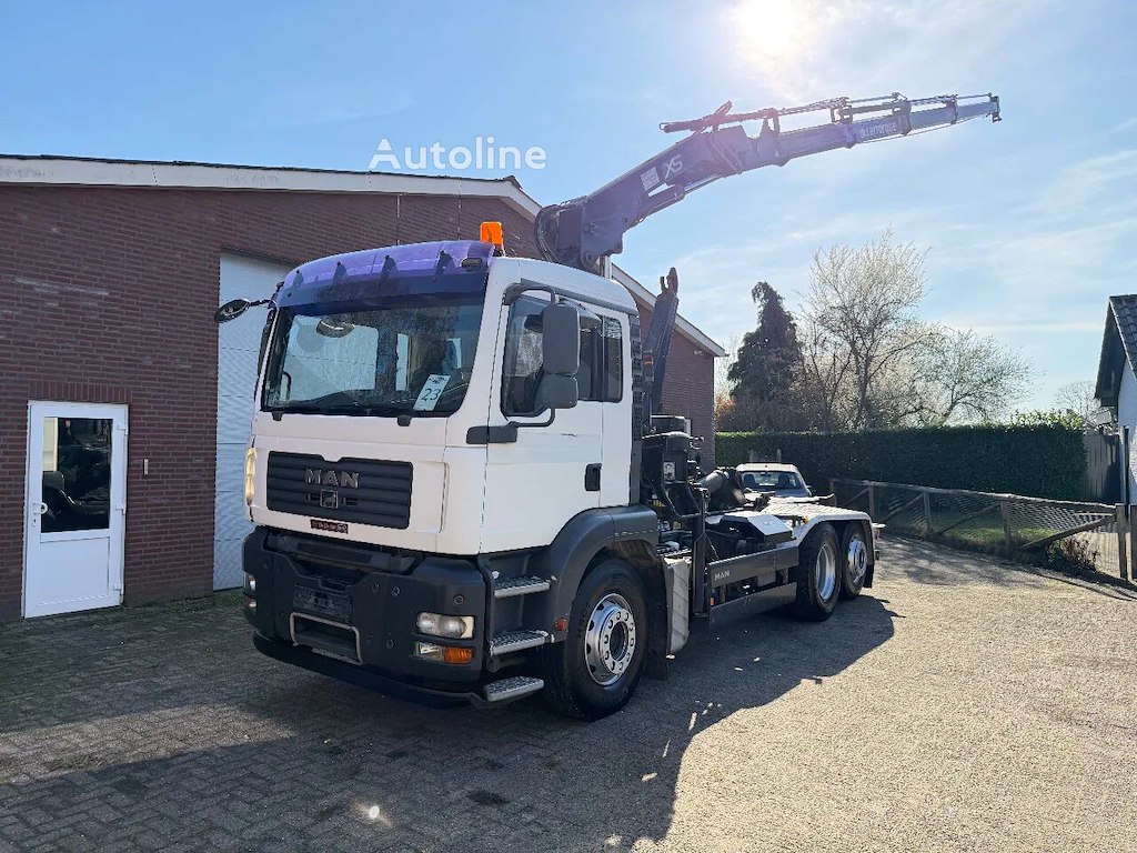 MAN TGA 26.350 / 6X2 / Meiller Haaksysteem 20 Tons / HIAB 144 DS-4 H kamion rol kiper