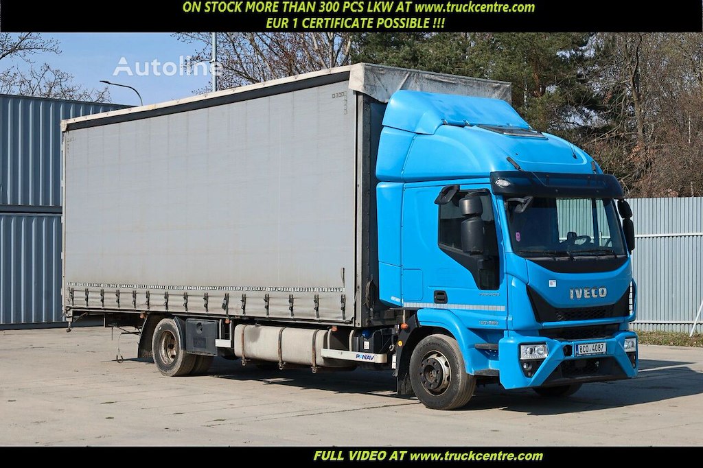 IVECO EUROCARGO 140-280, 18 PALLETS, EURO 6 kamion sa klizna zavesa cerada