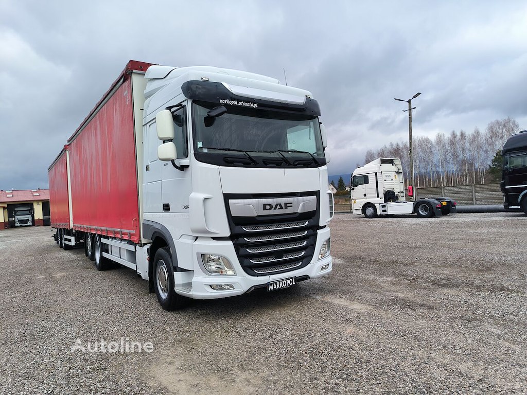 DAF XF 530 kamion sa klizna zavesa cerada + prikolica sa kliznom ceradom