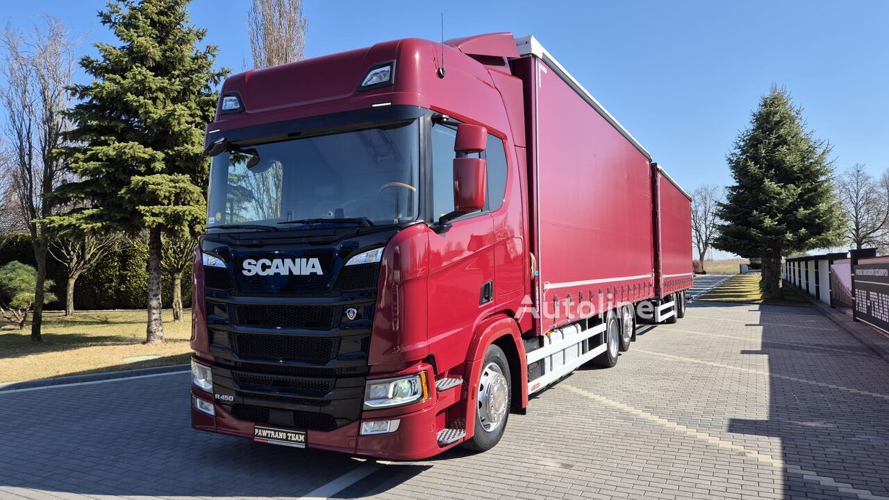 Scania R450Z kamion sa klizna zavesa cerada + prikolica sa kliznom ceradom