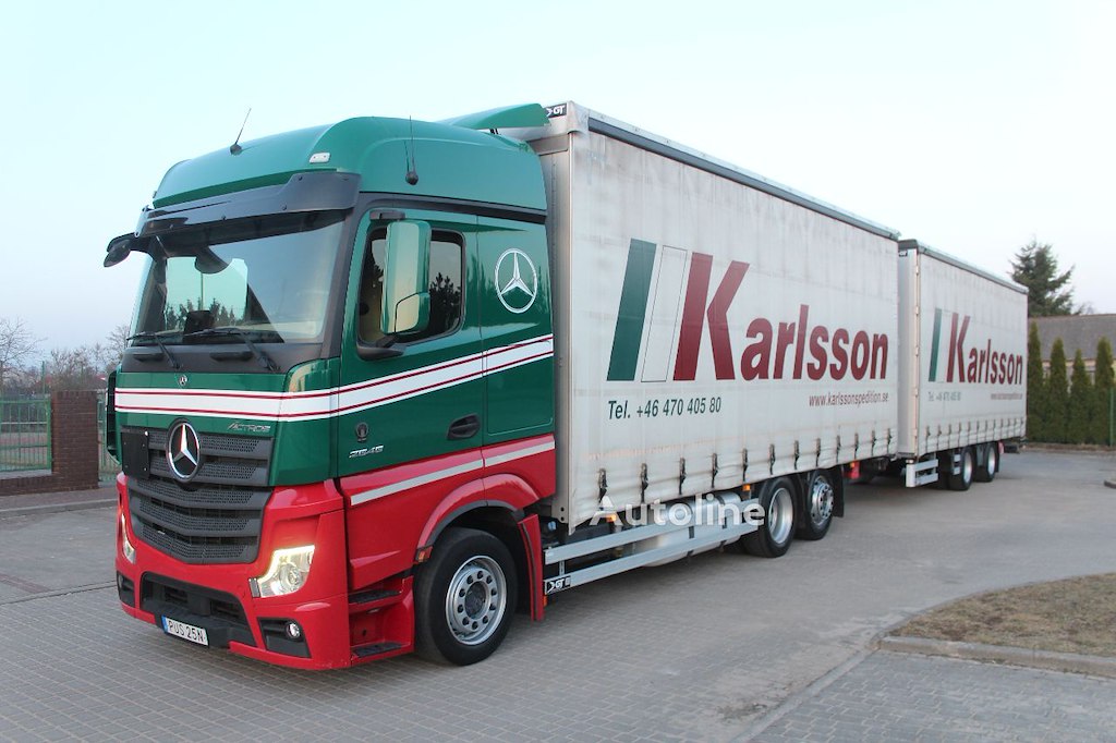 Mercedes-Benz Actros 2545 ZESTAW TANDEM FIRANKA 120 m3 kamion sa klizna zavesa cerada + prikolica sa kliznom ceradom