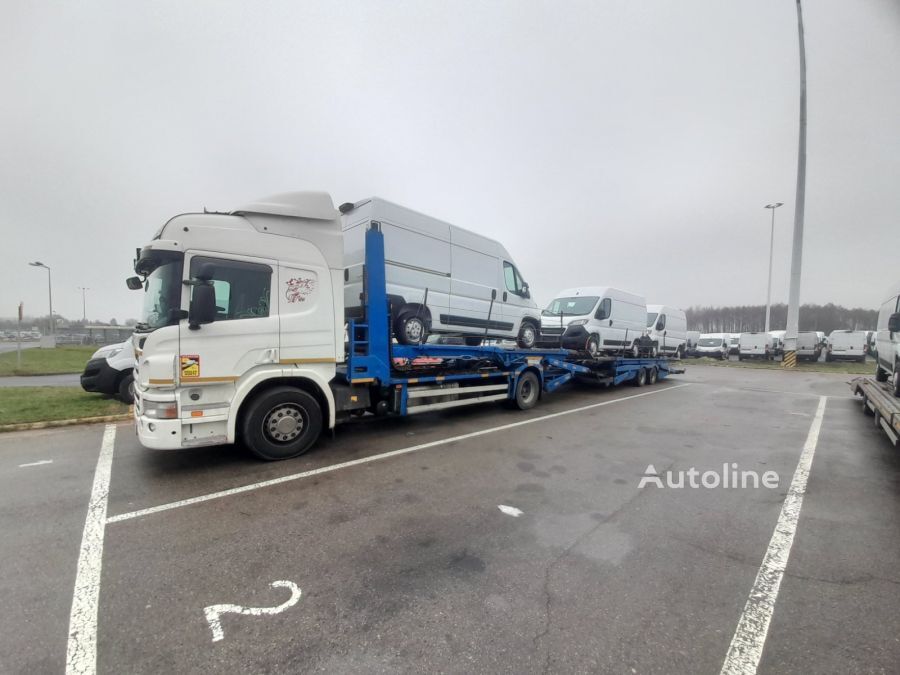 Scania P-series autotransporter + prikolica autotransportera