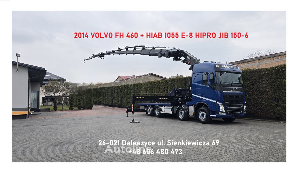 Volvo FH 460 8x2 HIAB 1055 E8 + JIB 150-6+1 kamion platforma
