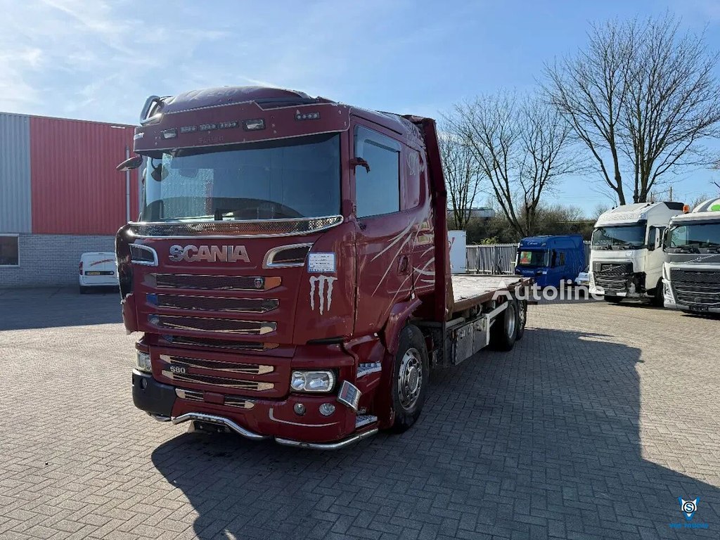 Scania R580 V8 / RETARDER / HYDRAULICS / FULL-AIR / ALCOA / LEATHER / A kamion platforma nakon udesa