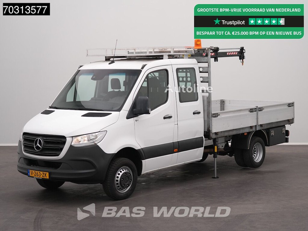 Mercedes-Benz Sprinter 514 CDI Automaat Kraanwagen 995kg HIAB T-CLX 018 B-2 Du kamion s ravnom platformom < 3.5t