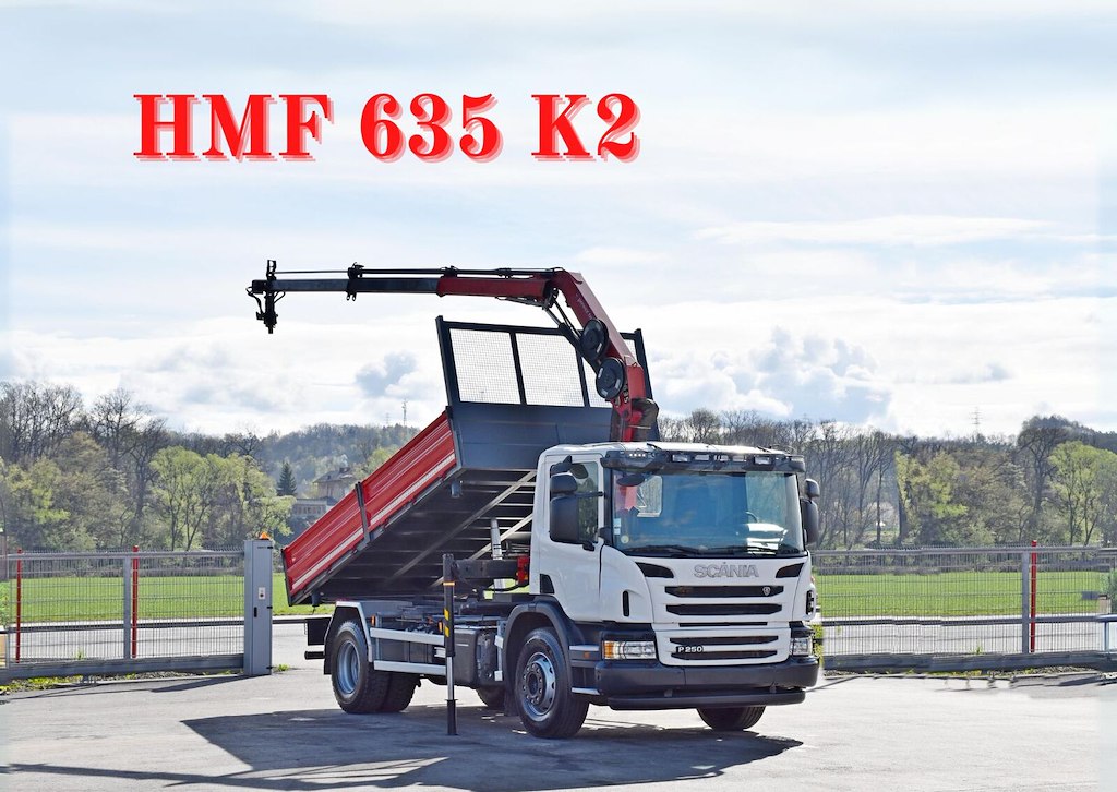 Scania P 250* Kipper 4,75m * HMF 635 K2 + FUNK * TOPZUSTAND kamion kiper < 3.5t