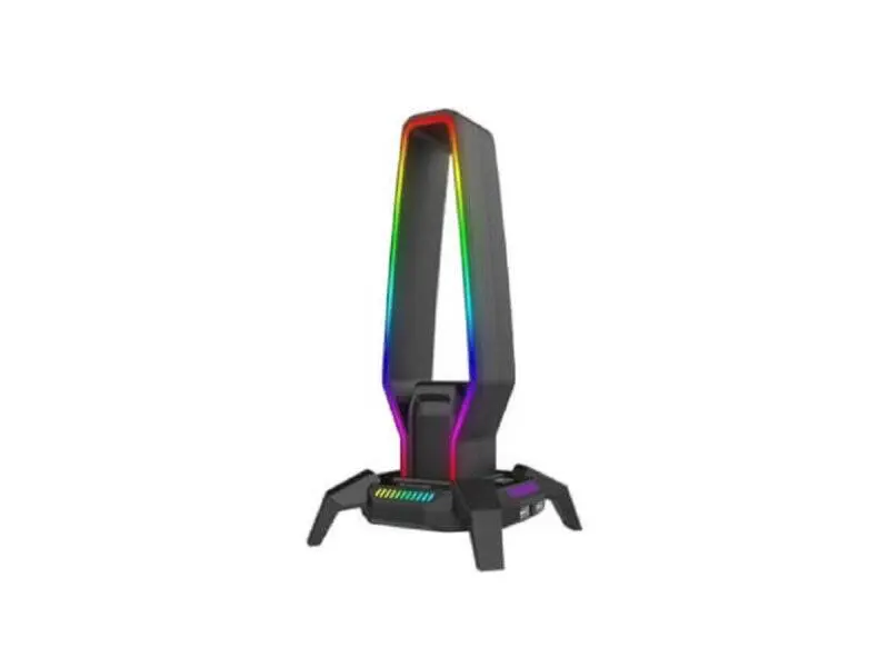 Marvo Stalak za slušalice HZ10, RGB, USB, Crni