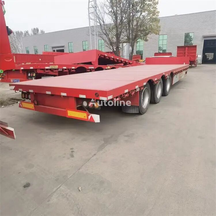 Used Machine 3 Axle 40FT 50 Ton Flatbed Trailer Cheap Flatbed Co poluprikolica sa niskom platformom