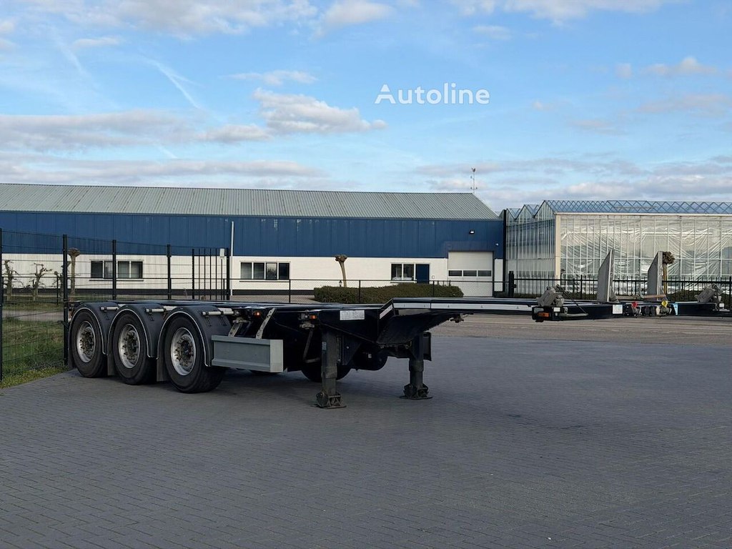 D-Tec FLEXITRAILER ALL CONNECTIONS, MIDDLE + REAR EXTENDABLE, LIFT AXL poluprikolica za prevoz kontejnera