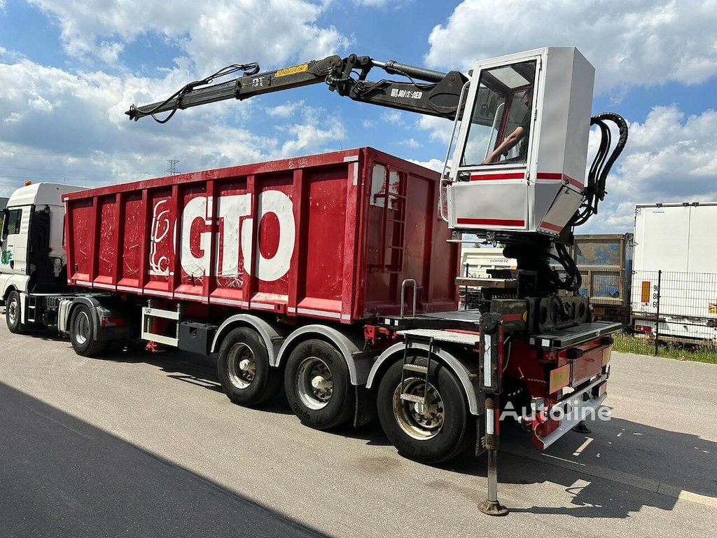 LAG 3-AXLES ALU BOX + CRANE JONSORED 1090 DT-CORTO + CABIN - 2x EXTE poluprikolica sa ravnom platformom