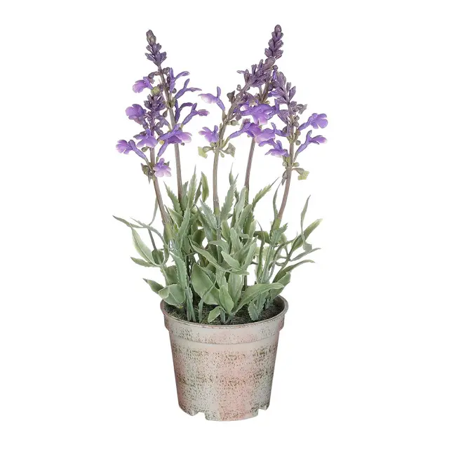 Lavanda veštački cvet u saksiji, ljubičasta – h25 × d10 cm