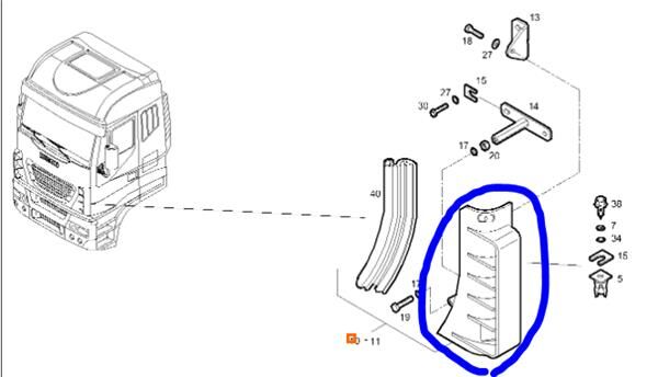 504203397 ugaona ploča kabine za IVECO Stralis kamiona