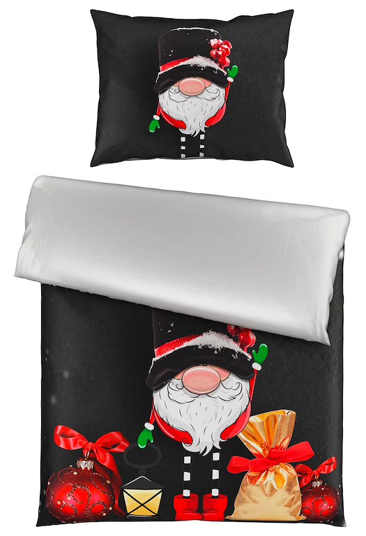 X-Mas POSTELJINA SA DVA LICA FANCY 140/200 cm saten tamnosiva