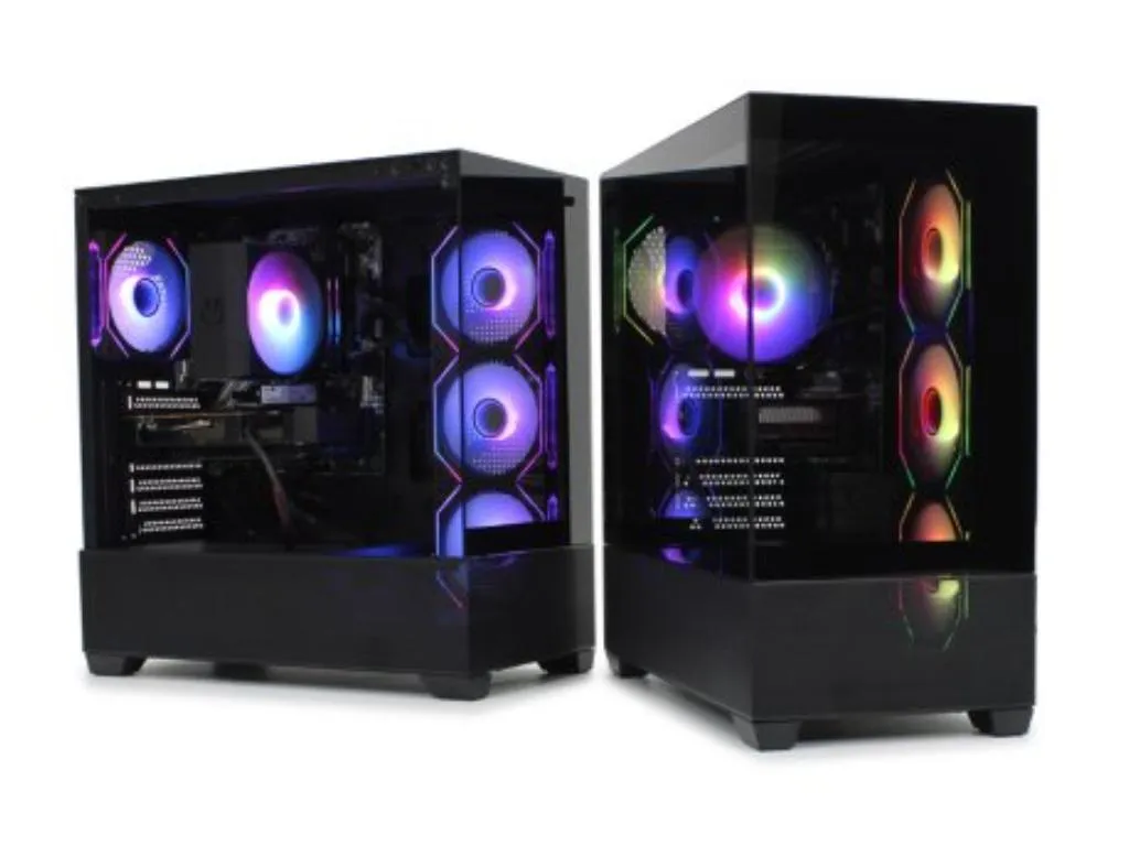 Igmax Kucište IG MAX X218B-4F BLACK HORIZON GLASS Midi Tower/ATX/Micro ATX/E-ATX/ITX/bez napajanja/crna