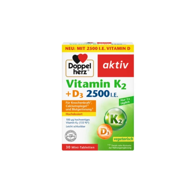 Doppelherz Aktiv Vitamin K2 + D3 2500 IU, 30 tableta