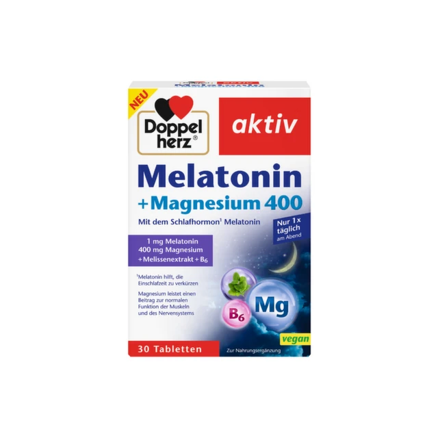 Doppelherz Aktiv Melatonin + Magenizijum 400, 30 tableta