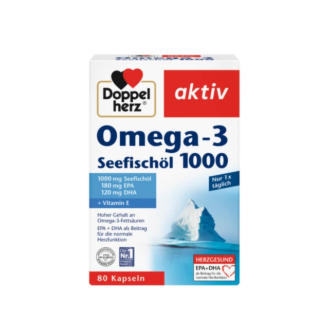 Doppelherz Aktiv Omega-3 ulja morskih riba 1000 mg, 80 kapsula