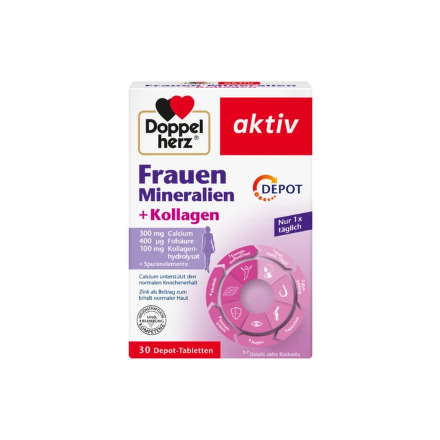 Doppelherz Aktiv Minerali i vitamini za žene + Kolagen, 30 tableta