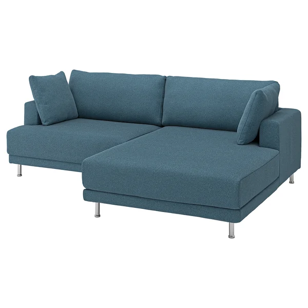 Modularna sofa trosed, s lenjivcem, desno/Axvall tamnosiva-plava