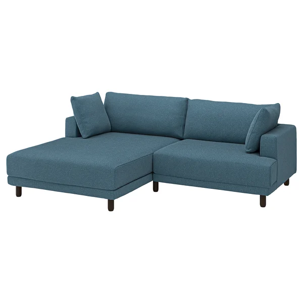 Modularna sofa trosed, s lenjivcem, levo/Axvall tamnosiva-plava