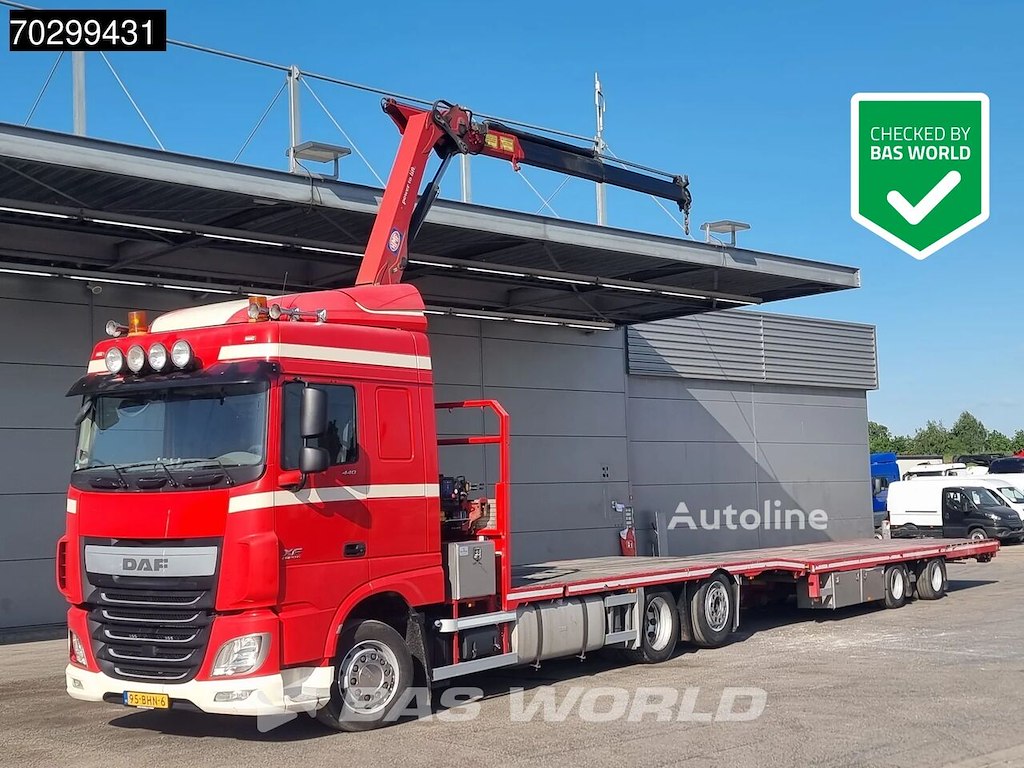 DAF XF 440 6X2 NL-combi Transporter HMF 900-K2 Kran Winch Lift-Lenka tegljač + poluprikolica platforma