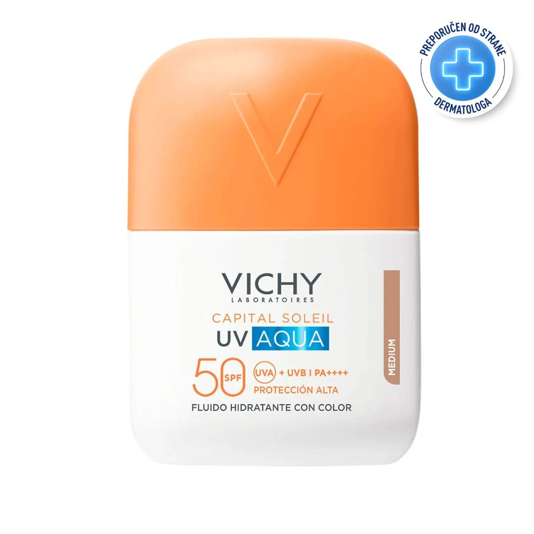 VICHY CAPITAL SOLEIL UV AQUA Tonirani Hidrirajući Fluid u Nijansi MEDIUM SPF50 50 mL