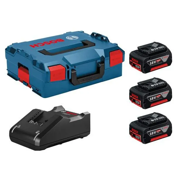 Bosch Set 3xakumulator GBA 18V 5,0Ah+punjač GAL 18V-40+L-Boxx (0615990L3T)