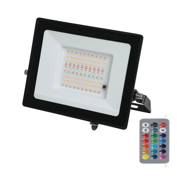 XLED 50W LED reflektor RGB+6500K,IP65,AC220-240V,Ra70,crni