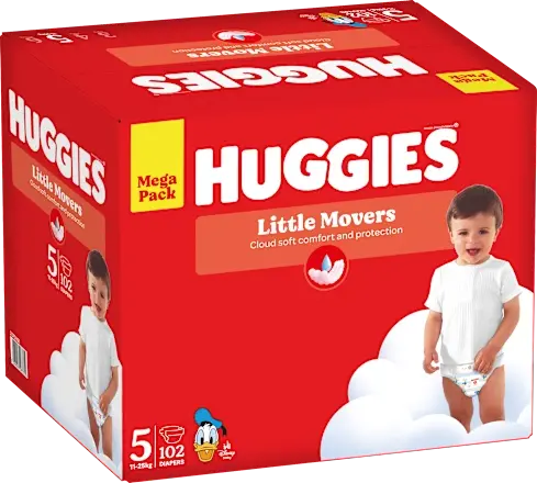 Huggies Pelene Little Movers 5, 102 kom, 11-25 kg