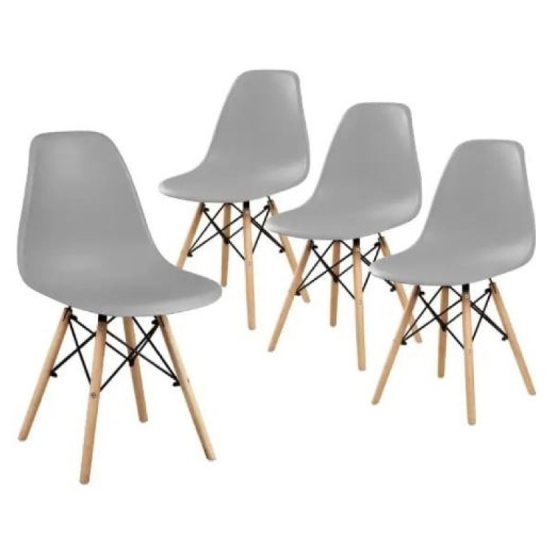 Set plastičnih trpezarijskih stolica 4 kom Aurora siva Lemon 25-KS007SET