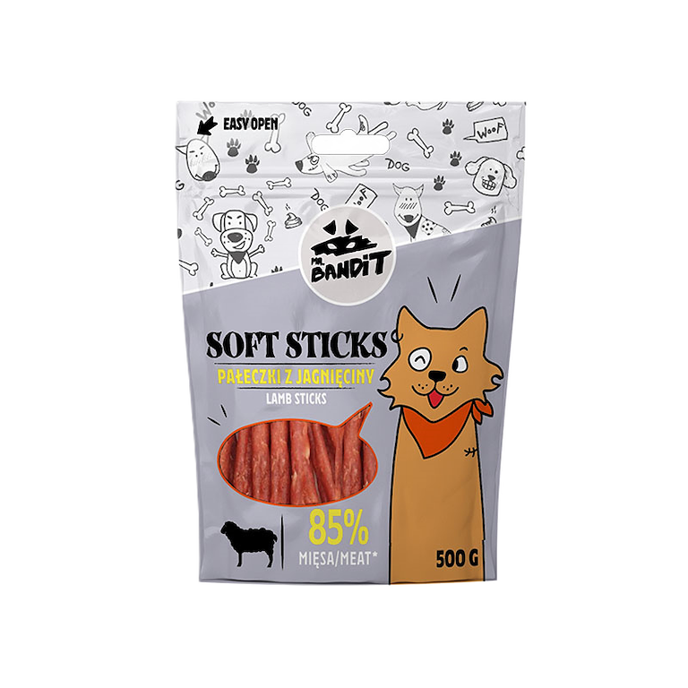 Mr. Bandit Dog soft steaks lamb sticks 80 gr