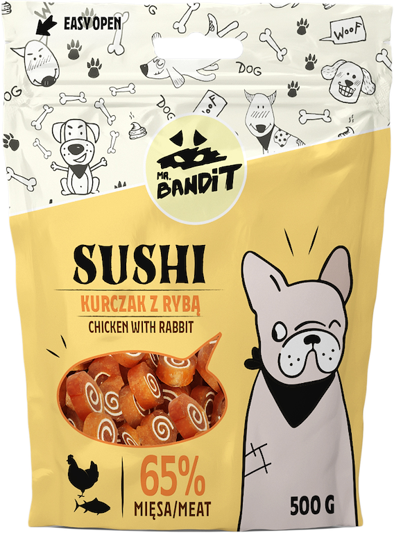 Mr.Bandit Dog Sushi Piletina&Riba 80g